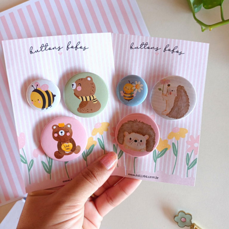 Kit Buttons animais fofos – hellobe